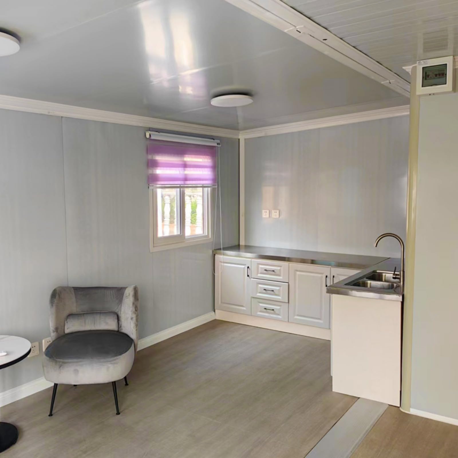 Prefabricated Expandable Tiny Houses, Waterproof Expandable Office Container Houses, Waterproof Prefab Luxury Villa, with Door & Lock, for Backyard Garden, Brown