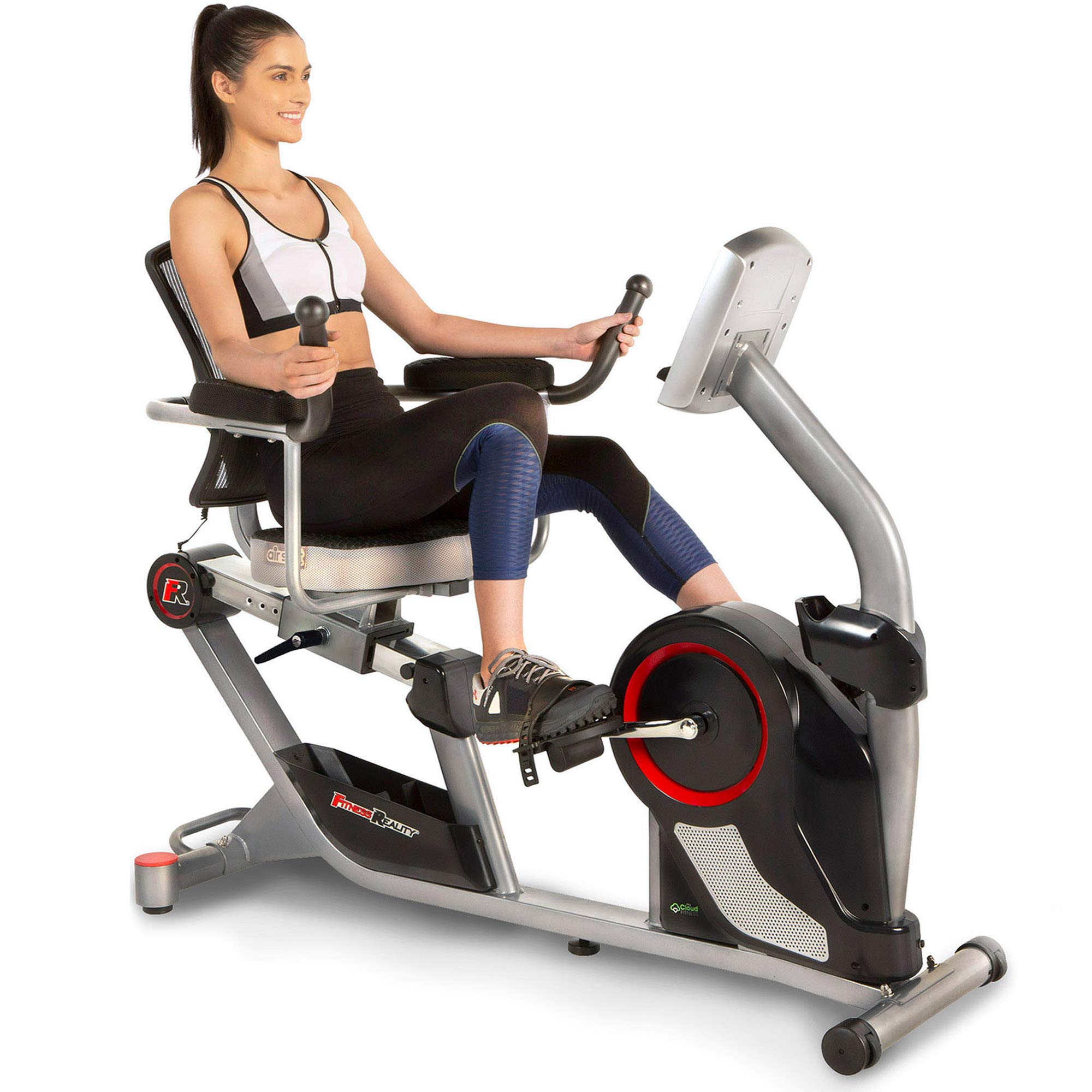 Fitness Reality X-Class 450SL Bluetooth Smart Technology Magnetic Recumbent Exercise Bike with 24 Workout Programs and Free App