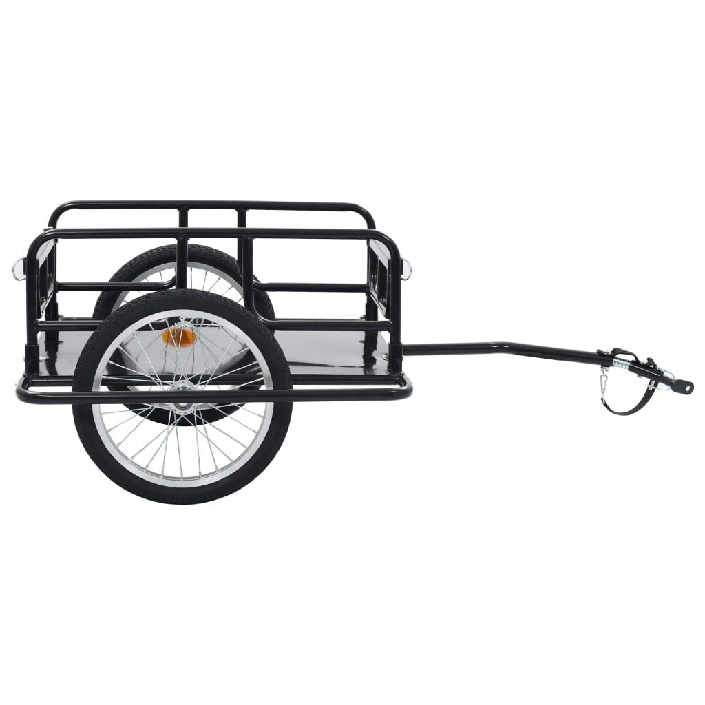 Festnight Bicycle Bike Cargo Trailer Luggage Carrier Trailer Steel Black
