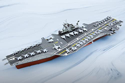 Metal Earth Fascinations Premium Series USS Midway Aircraft Carrier 3D Metal Model Kit Bundle with Tweezers