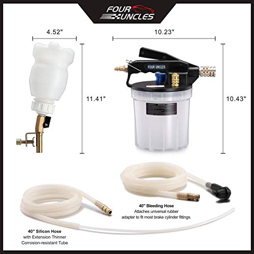 FOUR UNCLES 2L Vacuum Brake Bleeder - Vacuum Brake Bleeder Kit with 2L Brake Fluid Extractor and 1L Refilling Bottle