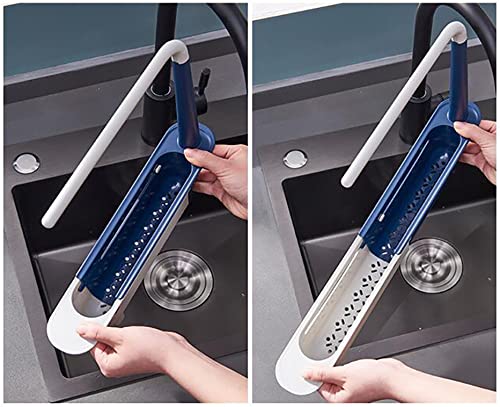 GOUXTD 2022 Telescopic Sink Storage Rack, Kitchen Sink Organizer Telescopic Sink Rack Holder