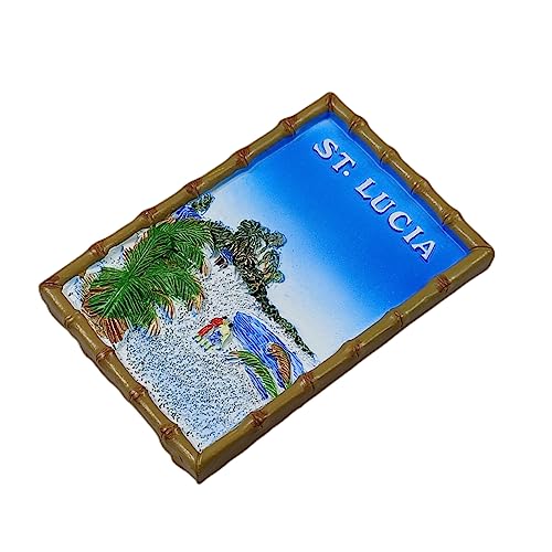 St.Lucia 3D Fridge Magnet Souvenir Gift,Resin Handmade St.Lucia Refrigerator Magnet Home & Kitchen Decoration Collection