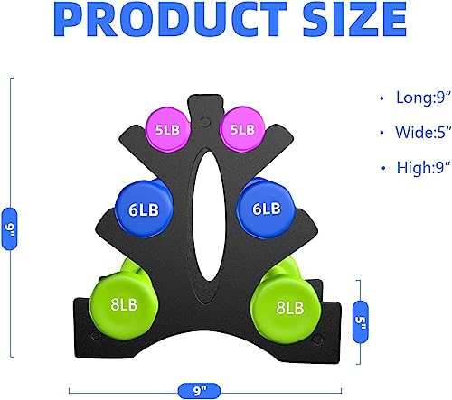 OKUGAFIT Dumbbell Rack, Weight Rack for Dumbbells, Dumbbell Rack Stand Only, Metal Weight Rack for Home Gym Exercise (without dumbbells)