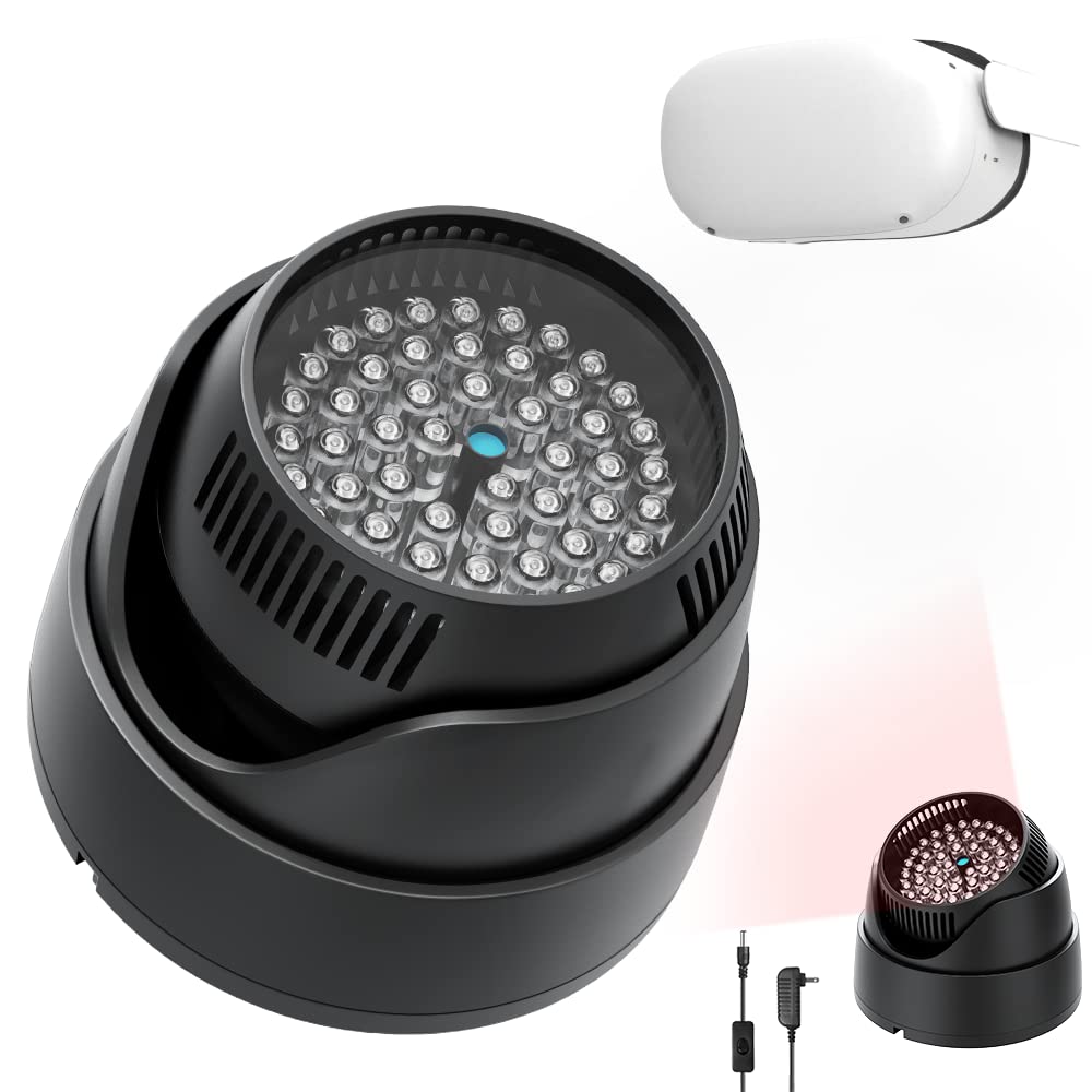 IR Illuminator for Oculus Quest 2/1 LED IR Light, Infrared Light VR Accessories, 10.8 ft Cable with Switch, Auto ON/Off, Enhance Hand Tracking Sensitivity, Reduce Drift, No-Light Leakage, Black