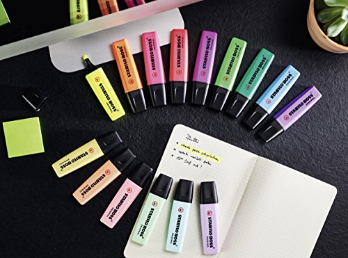 STABILO BOSS Original Fluorescent and Pastel Highlighters β Deskset of 15 Assorted Colours
