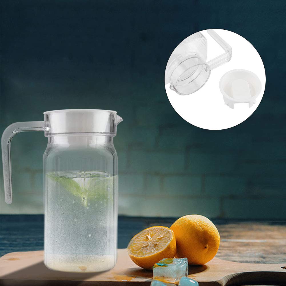 Haofy Acrylic Pitcher, Small Plastic Pitcher Juices Pitcher, Transparent Water Jugs Broken Resistant Beverage Jugs, Storing Milk Juices Tea Lemonade, with Lid and Handle(500ML)