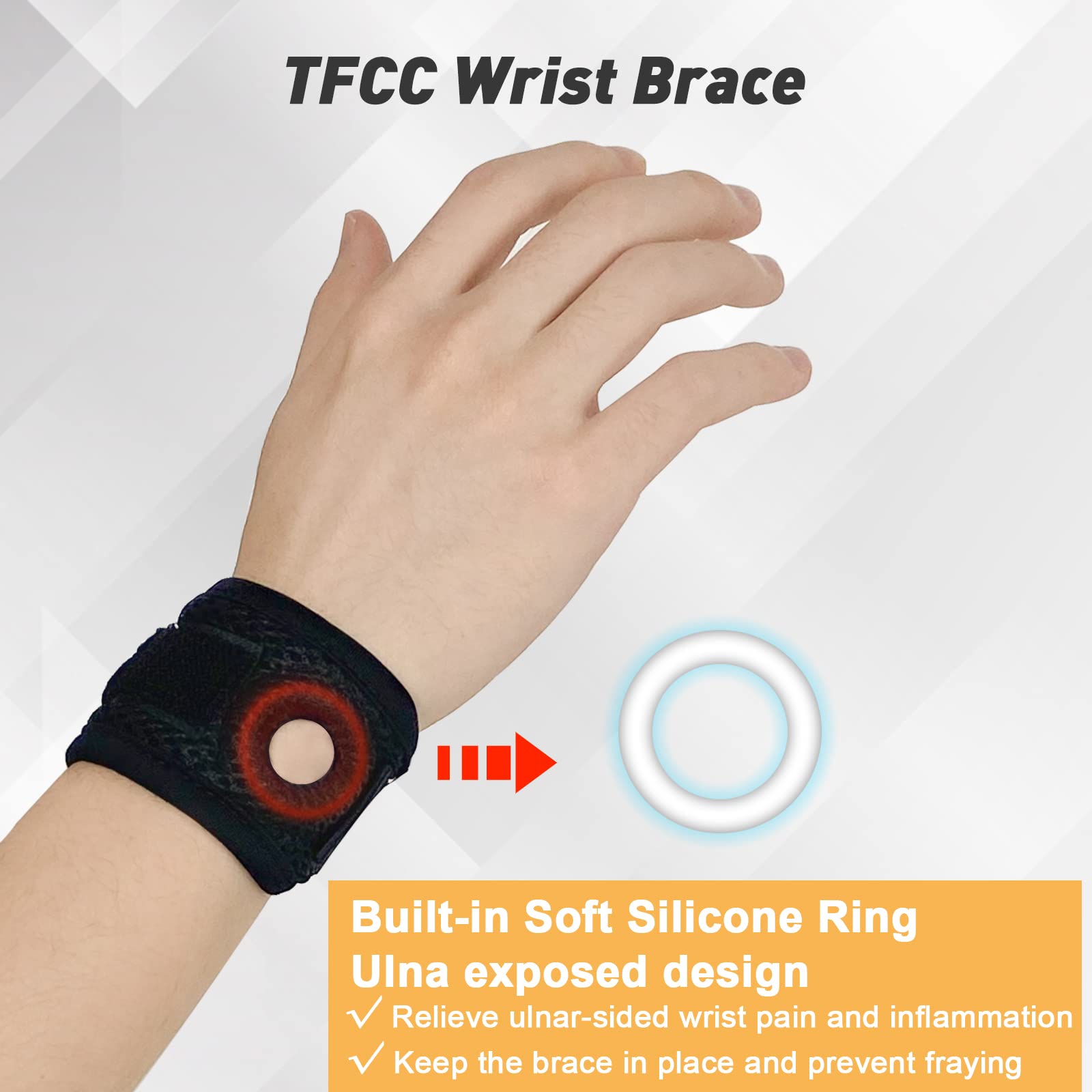 JISHAHS Wrist Brace for TFCC Tear, TFCC Wrist Band for Pain Relief - Triangular Fibrocartilage Complex Injury, Pinky Side Wrist Pain, DRUJ Instability, Universal for Left and Right Hand (S/M)