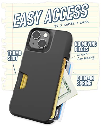 Smartish iPhone 13 Mini Wallet Case - Wallet Slayer Vol. 1 [Slim + Protective] Credit Card Holder - Black Tie Affair