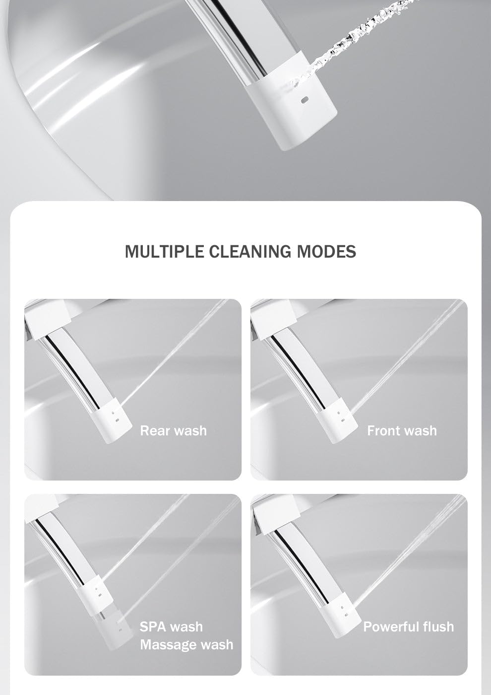 Smart Bidet Toilet with Heated Seat, Smart Toilet with AUTO Open&Close, Posterior Cleaning,Lady Care Wash, Wireness Remote Control&HD LCD Display