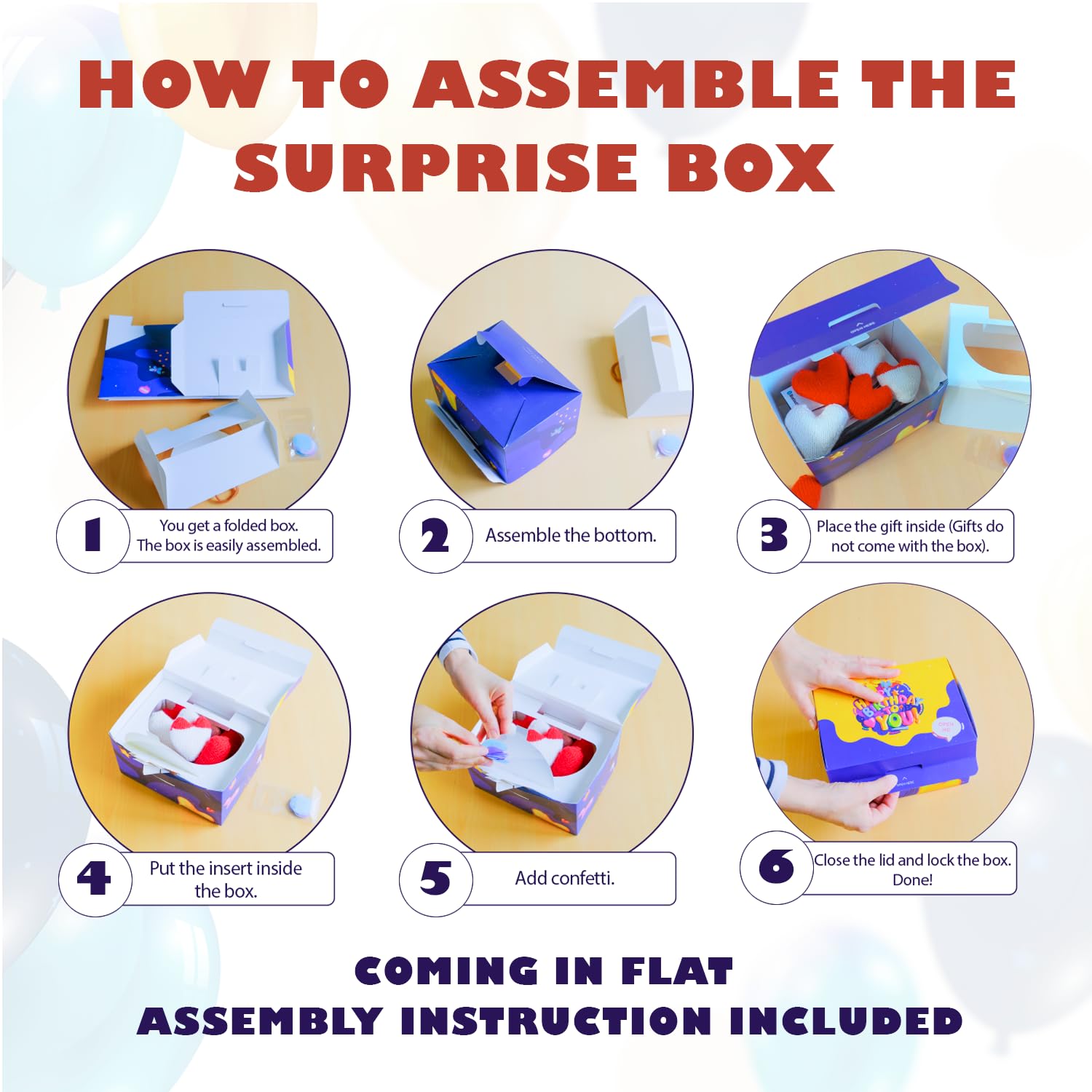 FETTIPOP Christmas Gift Box DIY Exploding Confetti (7.1x5.5x4.3 inches), Surprise Prank Gift Box