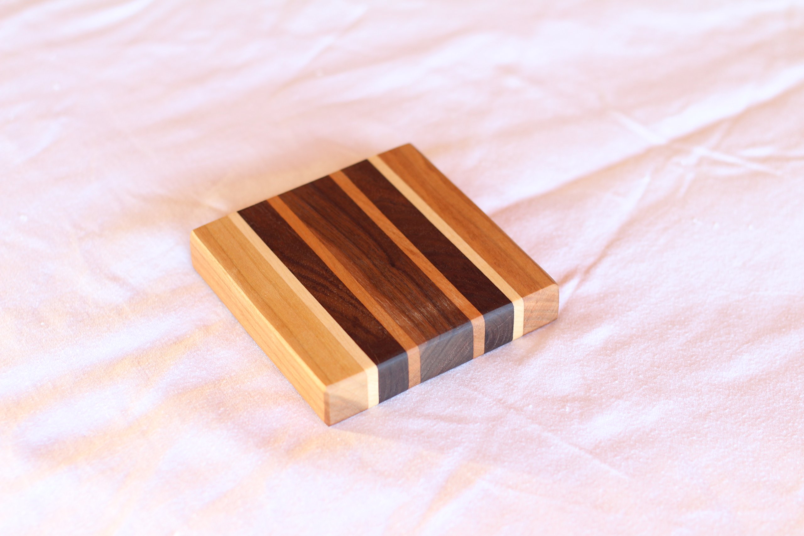 Handmade Wood Trivet, Coffee Coaster, Hot Pad, Pot Holder (Trivet 4" x 4")