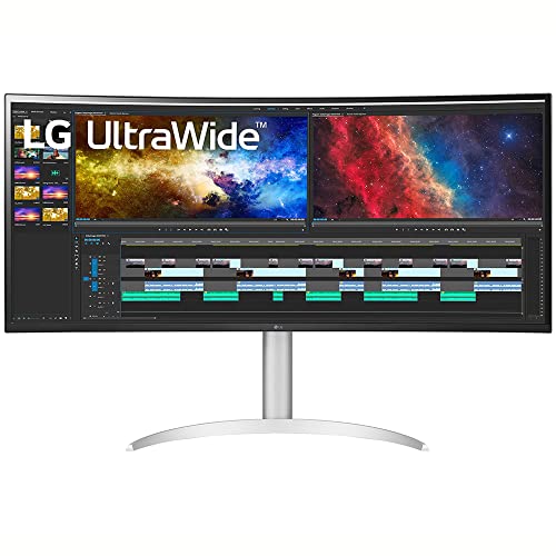 LG 38WP85C-W 38" Curved 21:9 UltraWide QHD 3840x1600 PC Monitor Bundle with Deco Gear Mechanical Gaming Keyboard, Deco Gear Wired Gaming Mouse and Deco Gear Gaming Mouse Pad