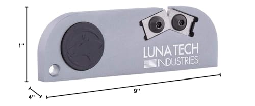 Luna Tech, LTK9505, Finger Carbide Knife Sharpener, Aluminum Plate, TPR Grooves, Laser Markings, Compact, Tether Hole