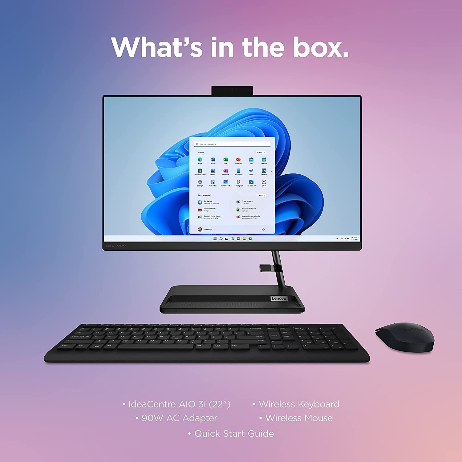 Lenovo Latest IdeaCenter AIO Desktop | 22" FHD WVA Display | Intel 10-Core i3-1220P | UHD Graphics | 32GB DDR4 1TB NVMe SSD | WiFi 6 | HDMI | Webcam | DVD-RW | RJ-45 | Windows 11 Home