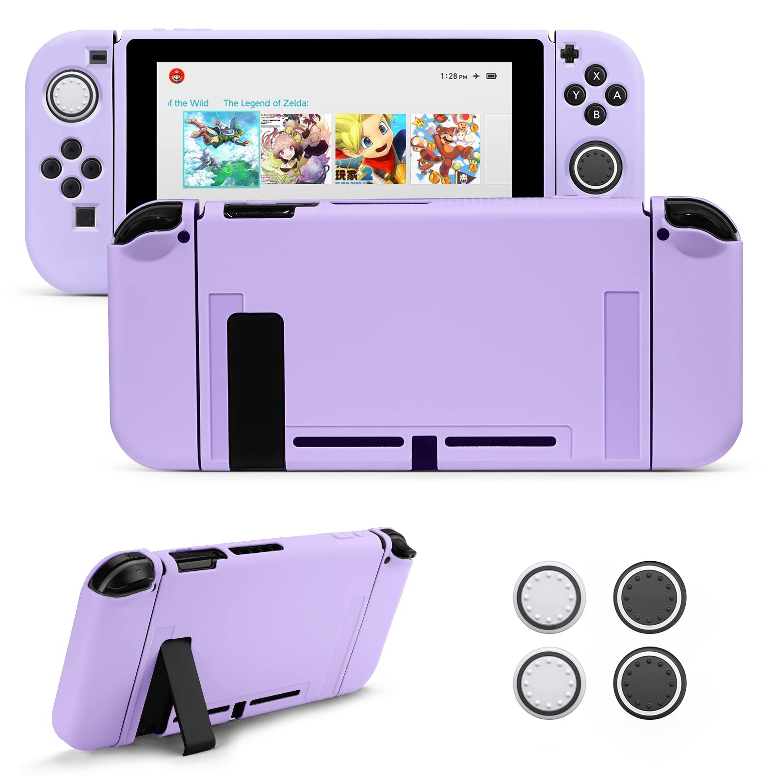 JINGDU Protective Case Compatible with Nintendo Switch Console(Released in 2017), Dockable Cover Accessories for Switch Standard Console and Grip Joy-Con,Skull