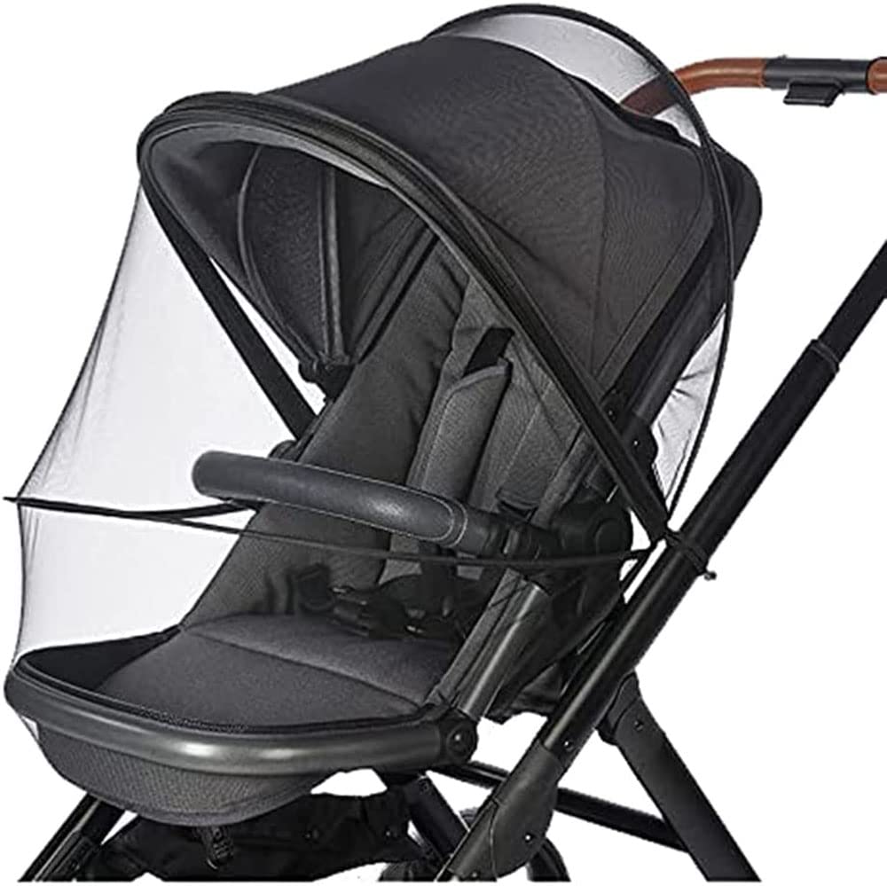 JON Mosquito Netting for Stroller,Easy Installation,Zipper Mesh Mosquito Net,Universial Encrypted Stroller Mosquito Net Black