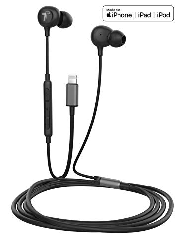 Thore Compatible with iPhone Earbuds (Apple MFi Certified) Lightning Connector in-Ear Earphones (V60) Wired Headphones with Microphone for iPhone 14 Pro Max/13/12/11/XR/Xs - Black