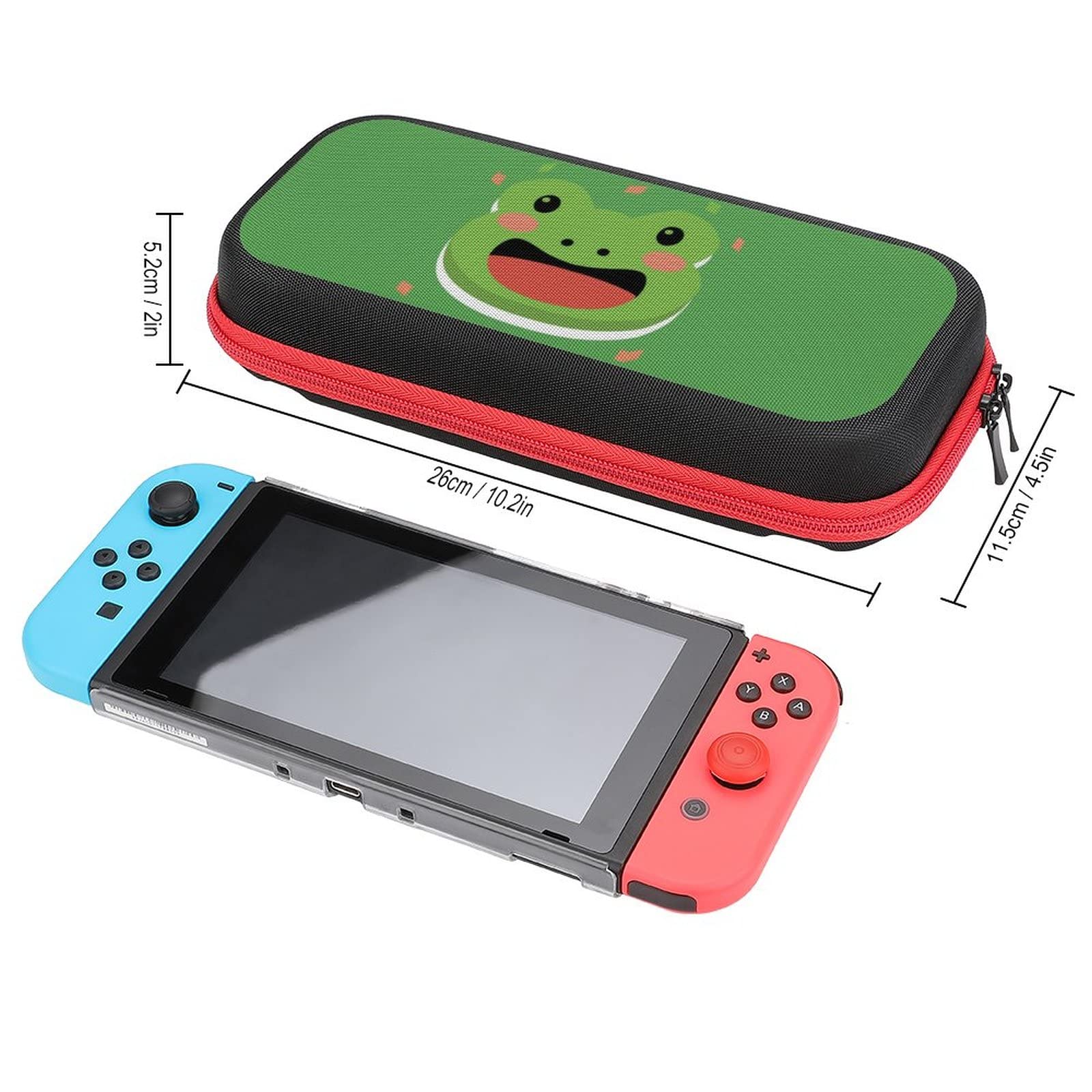 GADZILLE Switch Carrying Case for Nintendo Switch Cute Frog Switch Game Case with 20 Games Cartridges Hard Shell Travel Carrying Case Compatible with Nintendo Switch Console Accessories