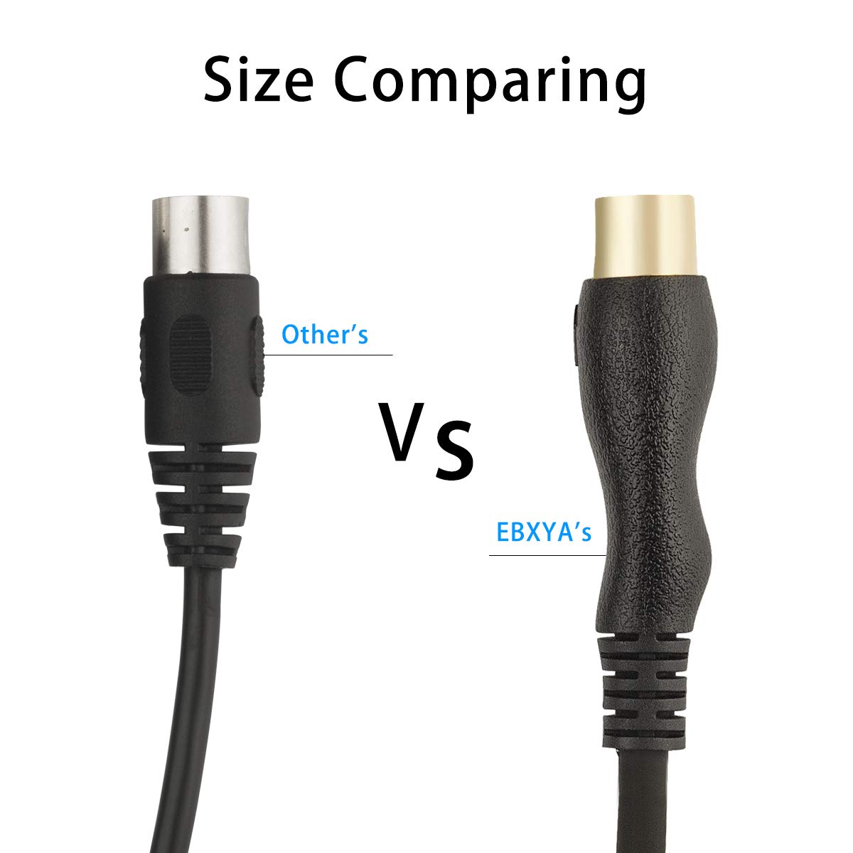EBXYA MIDI Y Splitter Cable - 5 Pins Din MIDI Male to Dual Female Cable, 3 Feet 2 Packs