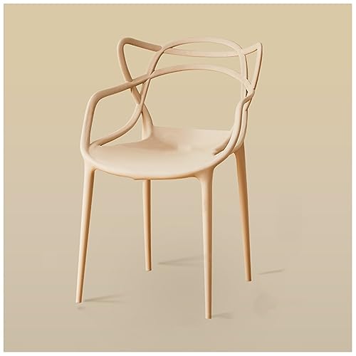 One-Piece Acrylic Stool Arc Backrest Stackable Clear Sitting Stool Ergonomics Transparent Stool Crystal Chair Non-Slip Mat (Color : A)