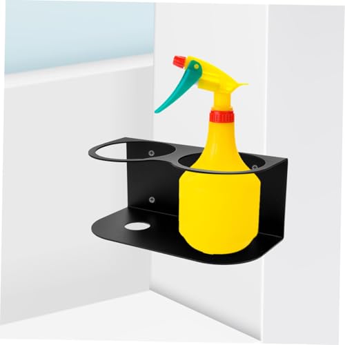 OSOLADY Spray Bottle Holder Wall Hanging Spray Bottles Storage Rack Heavy Duty Hooks Spray Bottle Mount Bracket Wall Bracket Spray Bottle Wall Mount Spray Bottle Hook Black Stainless Steel