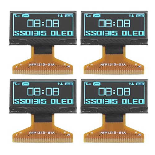 LCD Display Screen, 4Pcs Display Module 30PIN 128 X 64 Professional for Replacement(Blue Displaying)