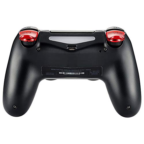 eXtremeRate Clear Red 2 Pairs L2 R2 Buttons Extention Trigger for PS4 Controller, Game Improvement Adjusters Extenders for PS4 Controller JDM-030