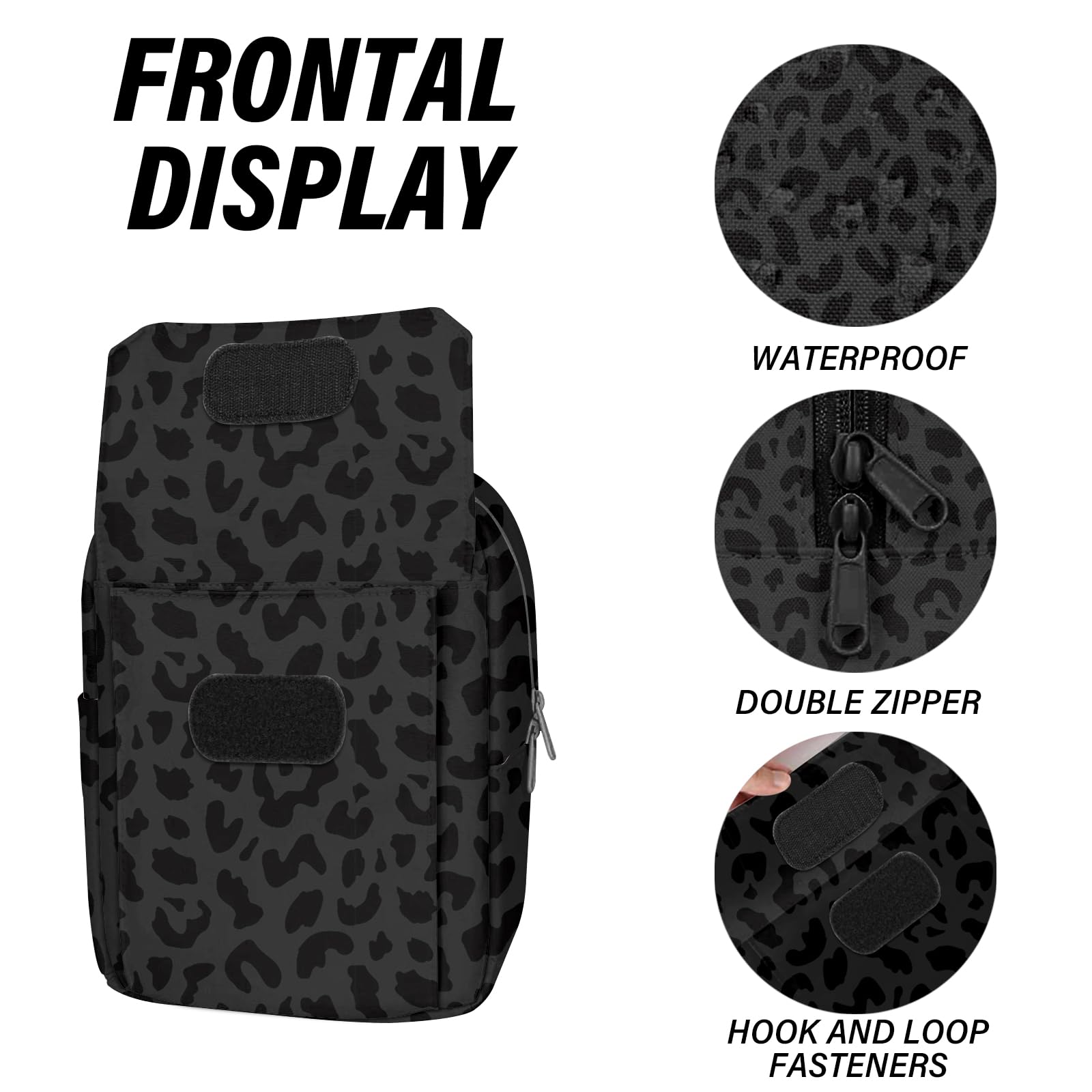 GABraden Cute Small Camera Bag with Photographer Camera Sling Bag Waterproof Dslr Camera Case Compatible with Nikon Sony Lightweigth for Women or Men(Black Leopard Cheetah)
