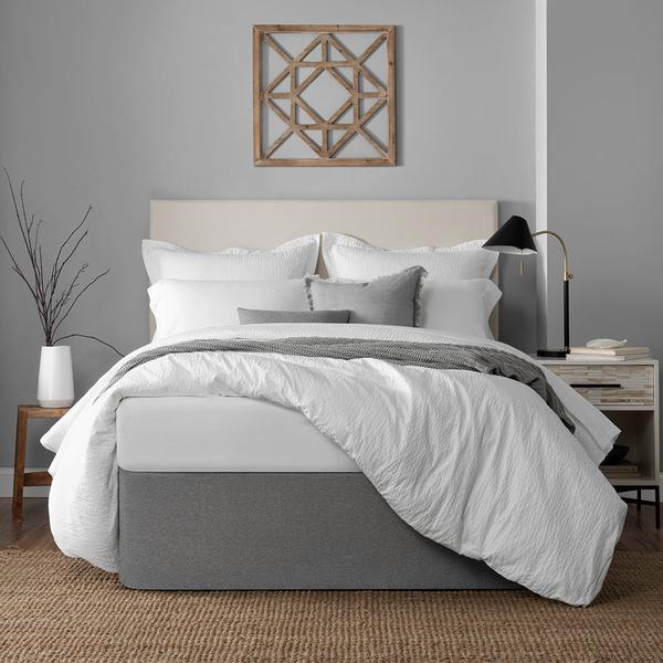 Standard Textile Circa Bed Wrap, Modern Bed Skirt Alternative with Bamboo Core, Graphite, King/Cal King