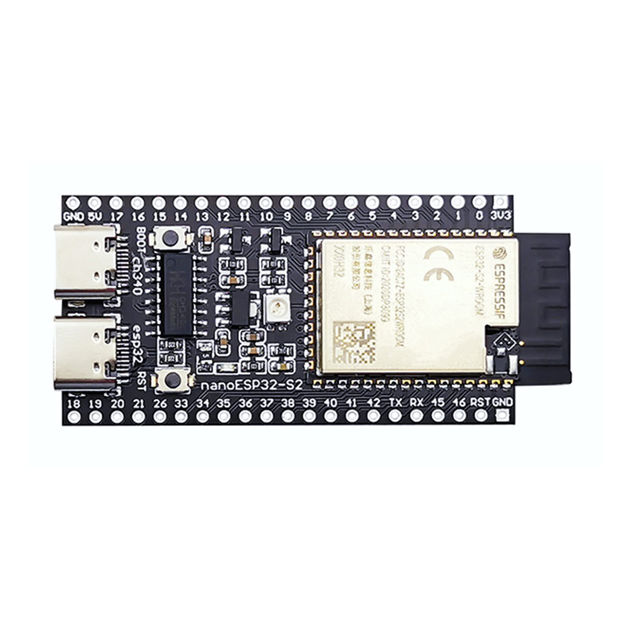 nanoESP32-S2 Development Board Minimum System Board ESP32-S2 Core Board ESPRESSIF IOT Dual Type-C (ESP32-S2-WROVER)