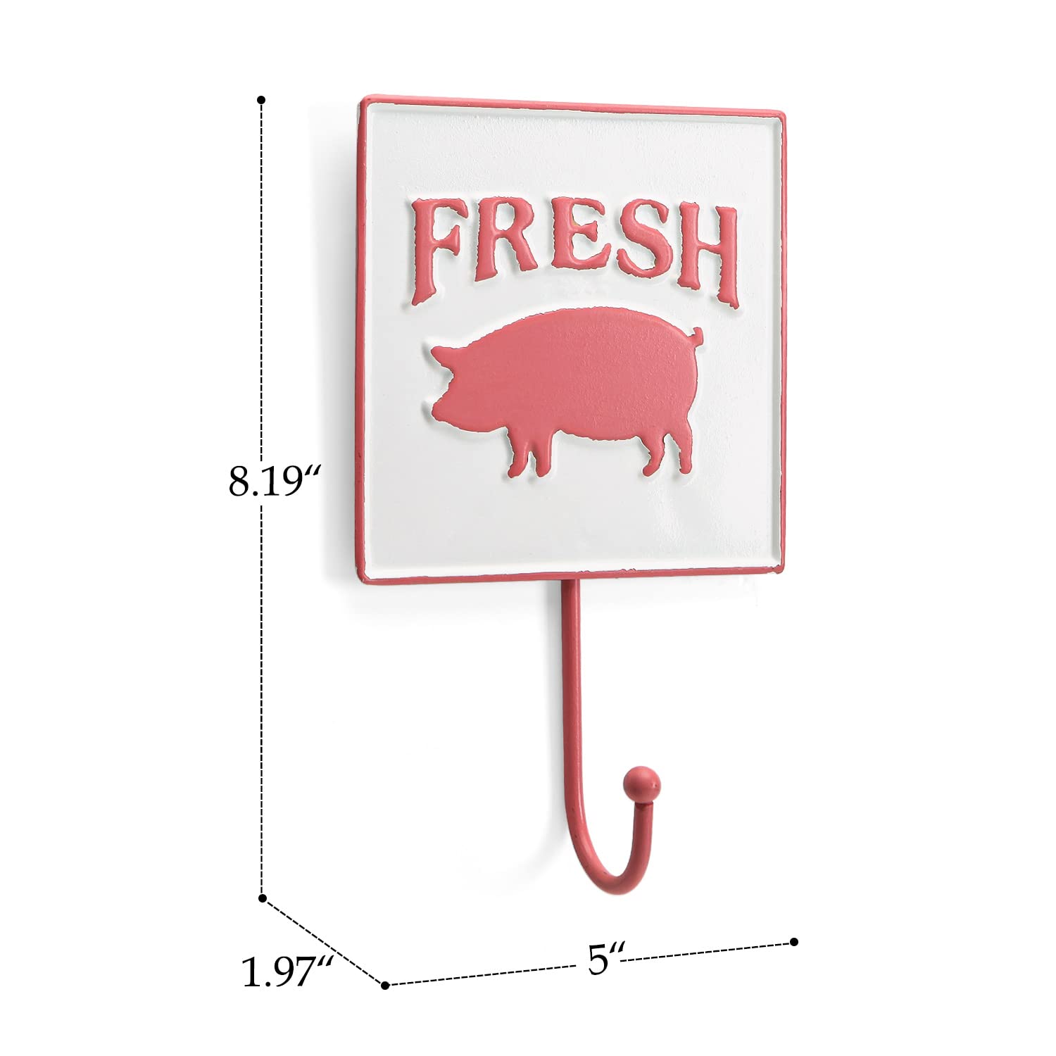 Set of 3 Farmhouse Decorative Wall Hooks, Livestock Cow Hen Pig Hanging Coat Hooks for Bathroom Entryway Bedroom Kitchen Wall Mounted Decor, Rustic Metal Utility Hooks for Hat Towel Bag Key Clothe