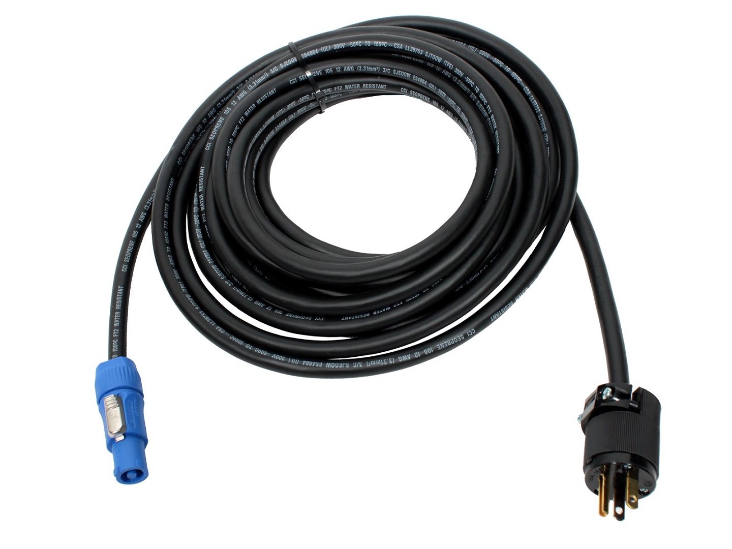 Elite Core PC14-AM-25 Neutrik PowerCon to Edison Male Power Cable, 25', 25 ft