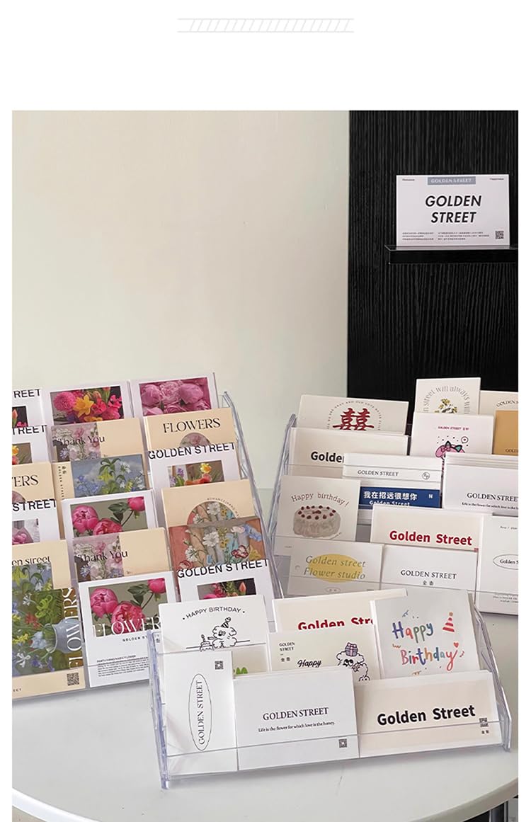 Generic Acrylic Greeting Card Display Rack, Greeting Card Holder Stand Clear Plastic Multiple Cards Display Stand Rack for Display Photo Stand for Counter Tabletop Display Supplies