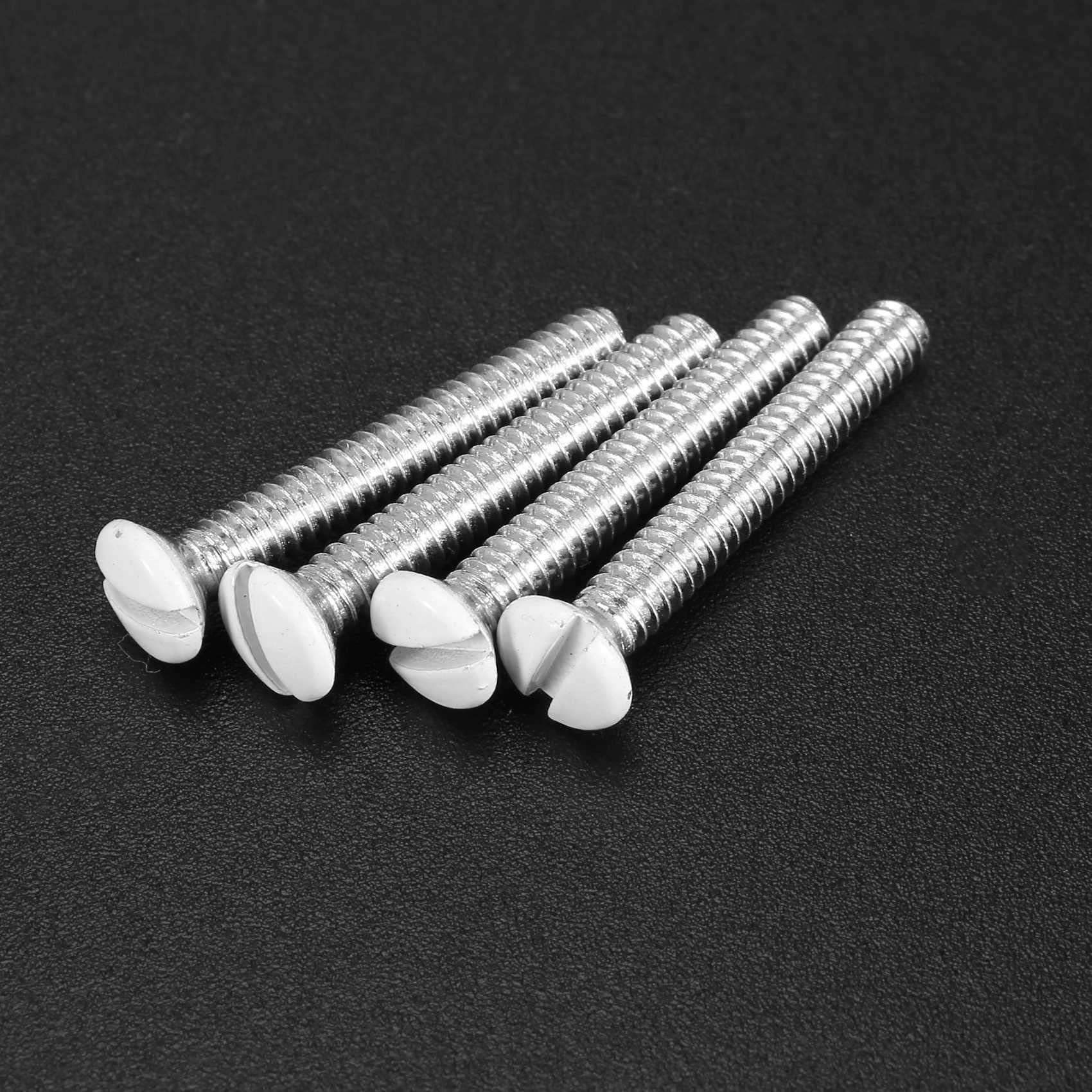 KVSERT 120 Pcs White Wall Plate Screws 1 Inch Long Slotted 6-32 Threads Switch Cover Screws Oval Head Milled Slot Screws Wall