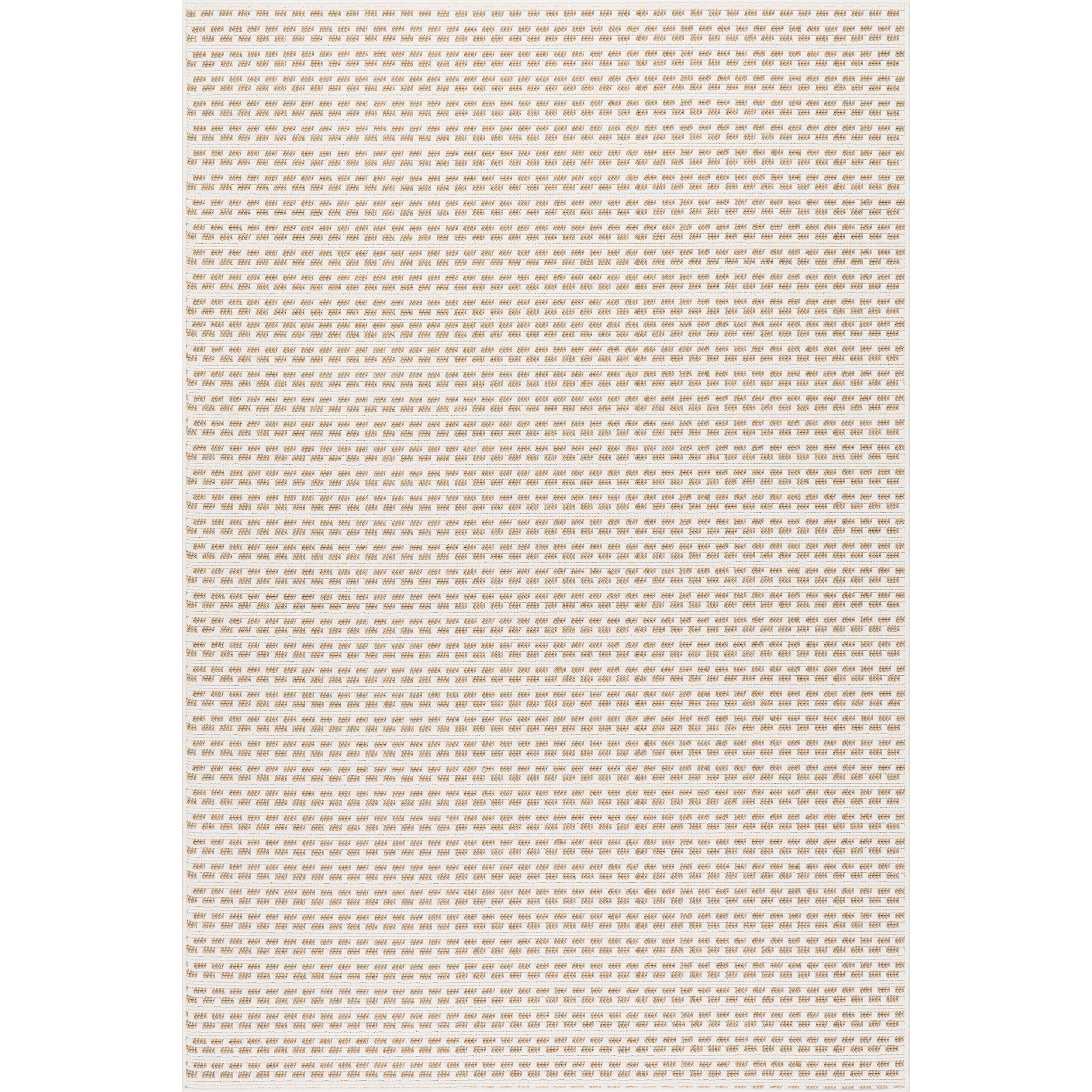 nuLOOM 4' x 6' Plush Indoor/Outdoor Area Rug, UV-Resistant, Long Loop Construction, Oeko-TEX Certified, Paito, Balcony, Jaylani Neutral