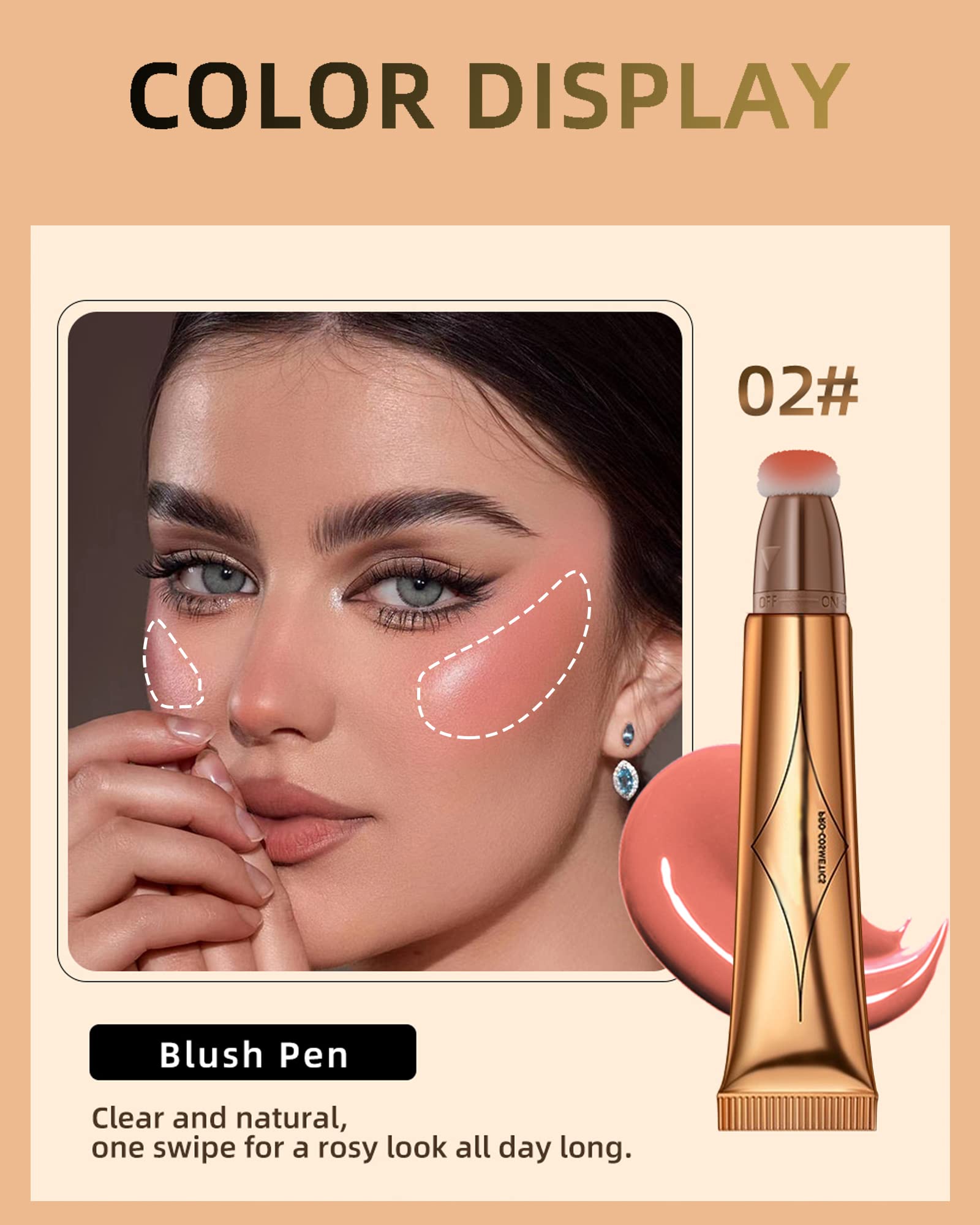 Liquid Bronzer Contour Beauty Wand, Face Concealer Pen with Soft Cushion Applicator, Smooth Cream Matte Finish Liquid Contour Stick, Blendable Long Lasting Waterproof Body Face Contouring Makeup-01