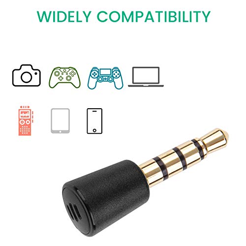 Tiny Microphone Replacement for Nintendo Switch Wii PS5 PS4 PS3 Xbox Controller, iPhone and DSLR Camera, 3.5mm Omnidirectional Mic