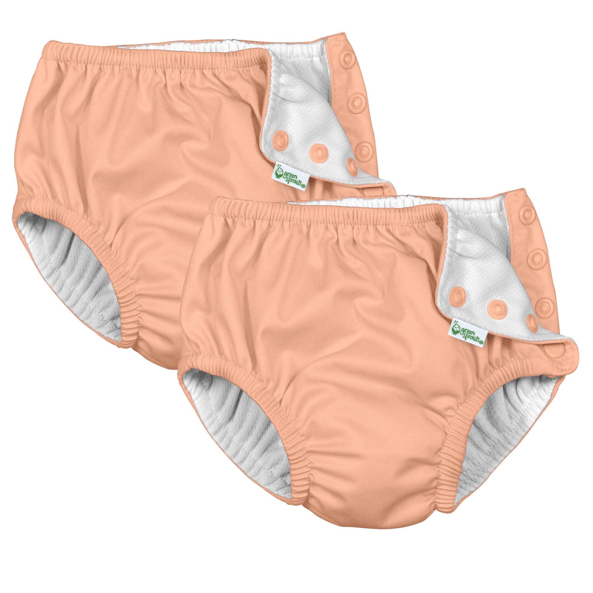 i Play (2 Pack) Girls Reusable Absorbent Baby Swim Diapers - Swimming Suit Bottom | No Other Diaper Necessary Coral 4T