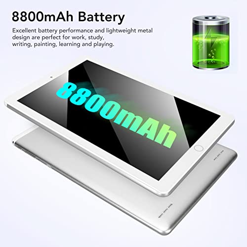 lonuo HD Tablet 13MP Camera 100-240V Silver Tablet Octa Core 2.5GHz CPU 6GB RAM 128GB ROM for School (US Plug)