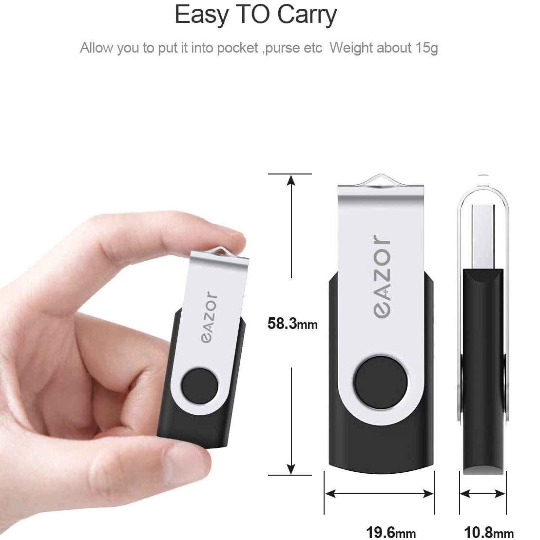 Flash Drive, USB Drive 5 X 16 GB USB Flash Drive 16 gb Thumb Drive Memory Stick Swivel Keychain Design Mixcolor (16GB5) (mixcolor5)