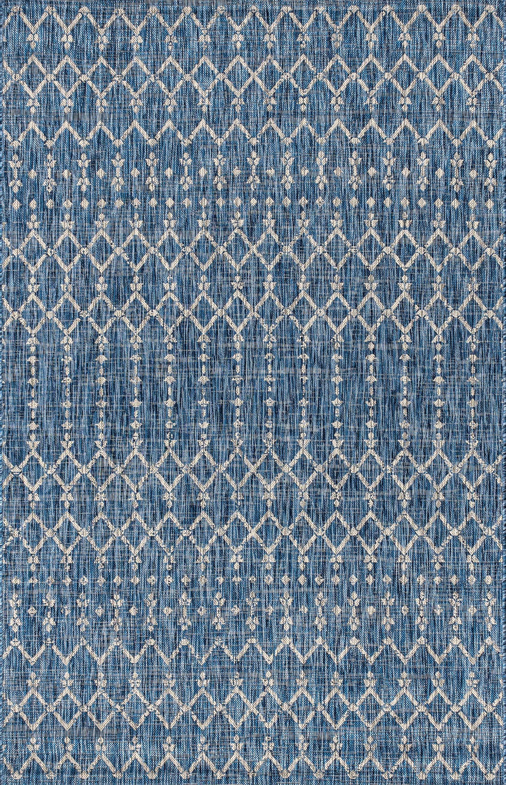 JONATHAN Y SMB108B-3 Ourika Moroccan Geometric Textured Weave Indoor Outdoor -Area Rug, Bohemian, Rustic, Scandinavian Easy-Cleaning,Bedroom,Kitchen,Backyard,Patio,Non Shedding, Navy/Light Gray, 3 X 5