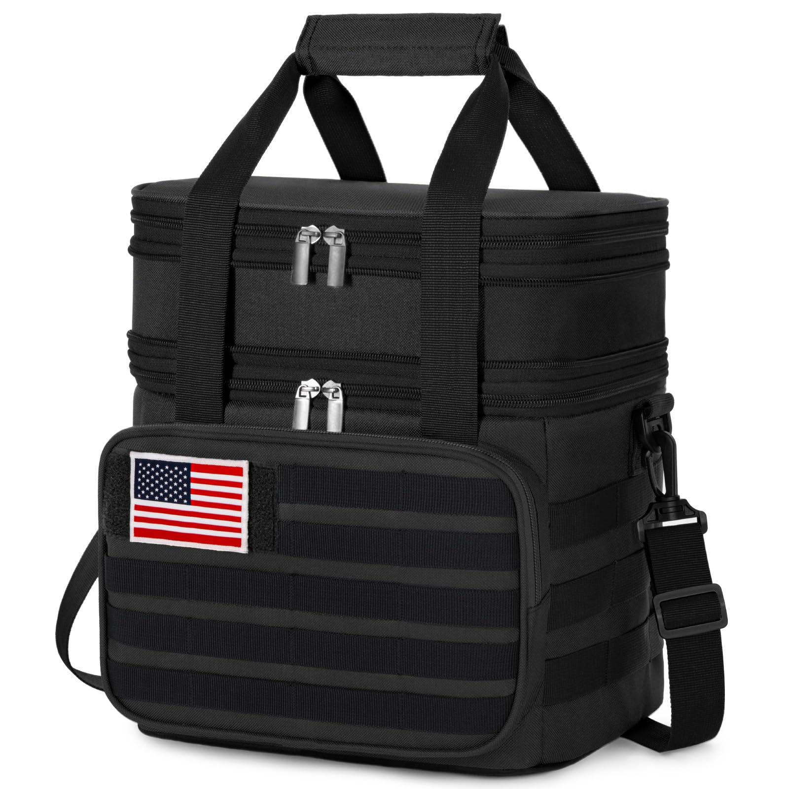 Lifewit Tactical Lunch Box for Men, Leakproof Insulated Large Lunch Cooler with MOLLE Webbing and Shoulder Straps, Heavy Duty Lunch Bag for Men Work Camping Picnic, 13L Black