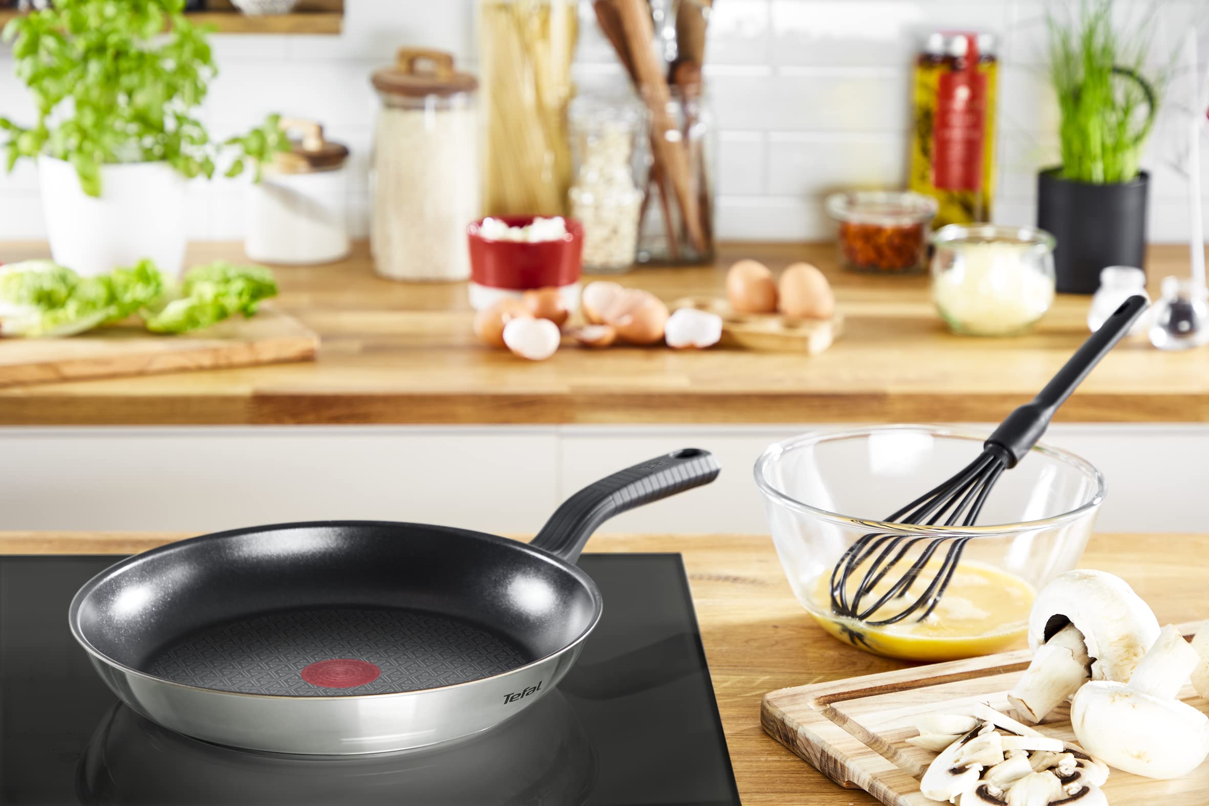 Tefal 30 cm Comfort Max, Induction Frying Pan, Stainless Steel, Non Stick