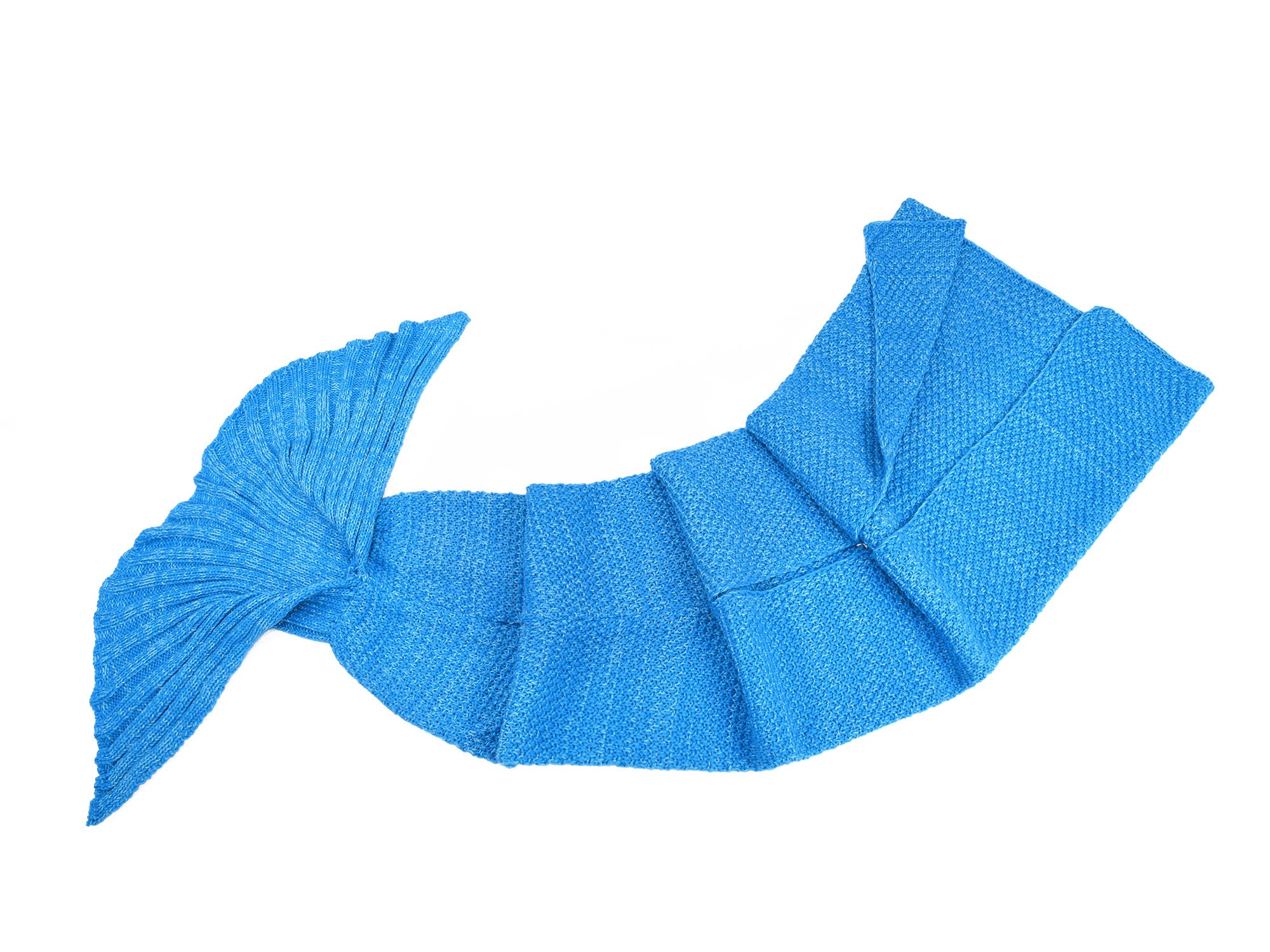 LAGHCAT Mermaid Tail Blanket Knit Crochet Mermaid Blanket for Adult, Oversized Sleeping Blanket, Wave Pattern. (Pink, 71"x35.5")