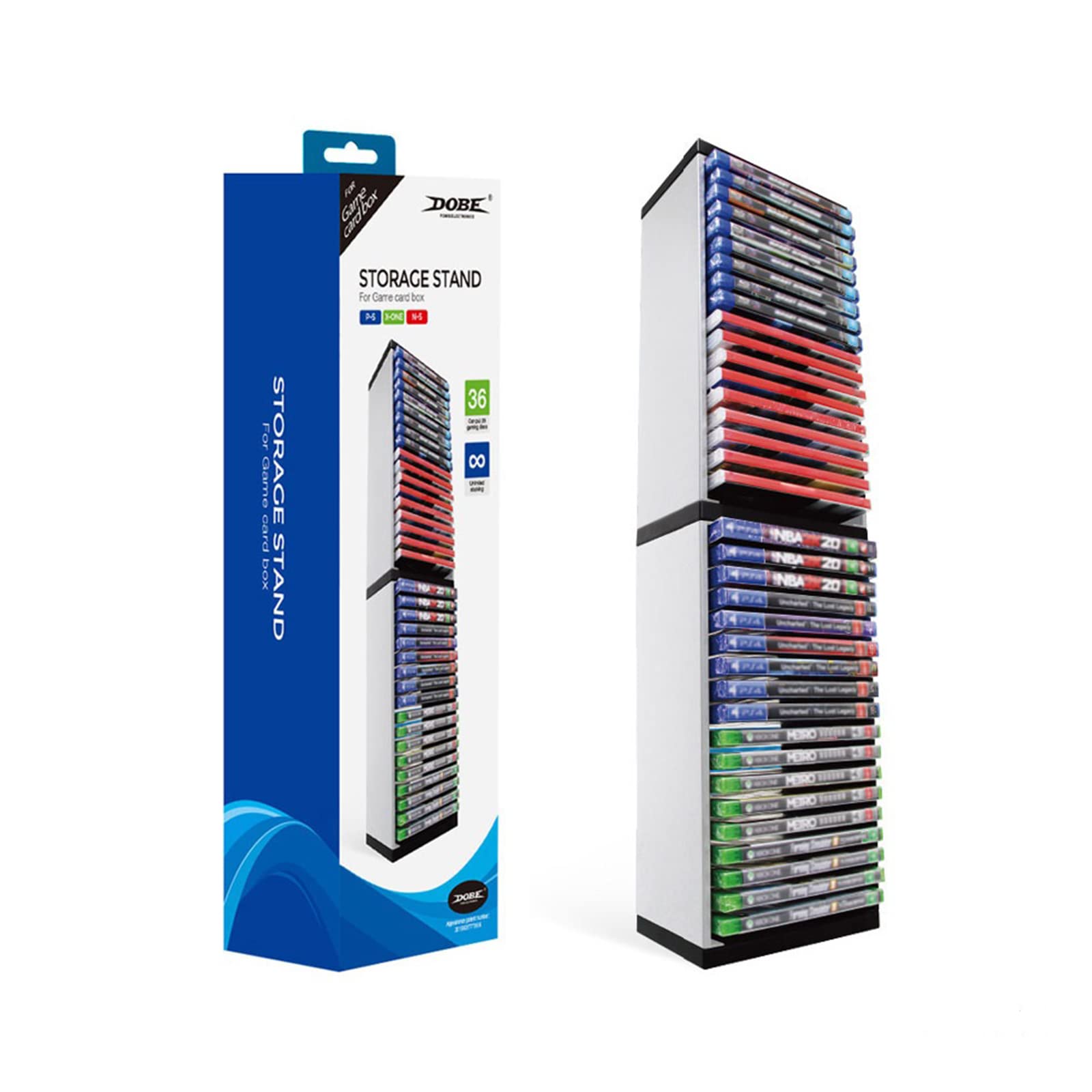 ECHZOVE Game Card Box Storage Stand for PS5 Xbox Games, Storage Tower for Xbox Game Card Box Holder Vertical Stand - for Video Games 36 PCS