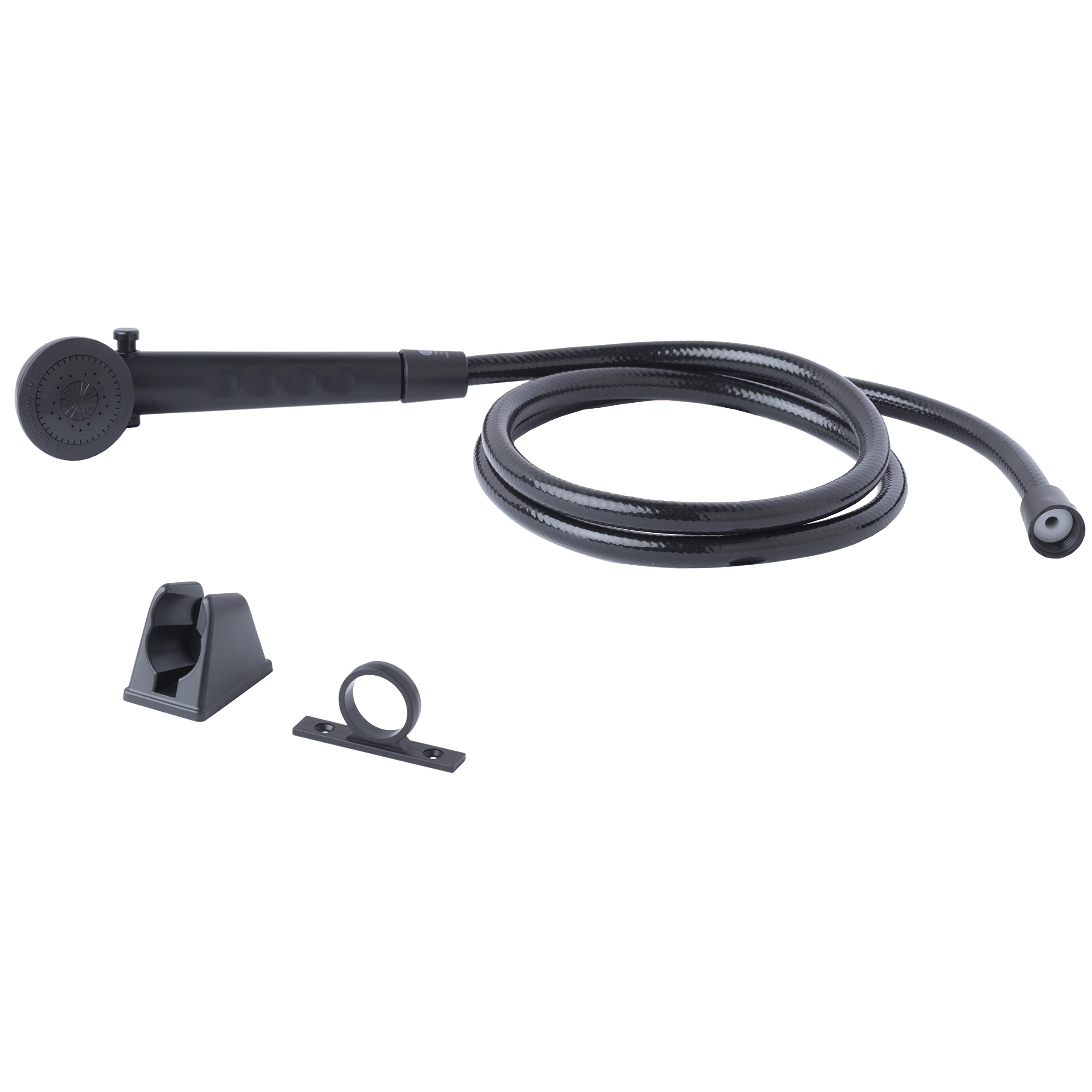 Laguna Brass 3210BK/4120BK RV Replacement Non-Metallic Two Handle 4" Tub Shower Diverter with Matching Hand-Held Shower Set Black Finish