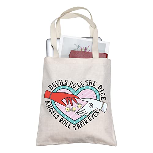 TOBGB Album Inspired Tote Bag Romantic Songs Lyrics Gifts Singer Fans Tote Lyrics Gifts Gifts for Music Lovers (Devils Roll Tote)