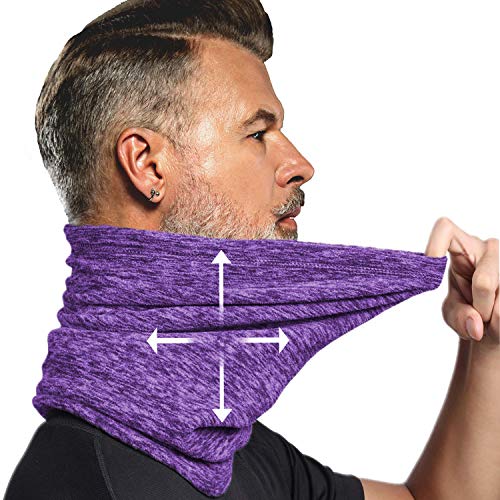 Fleece Thermal Neck Warmer/Neck Gaiter Face Scarf/Face Cover Winter Motorcycle Ski Face Mask - Cold Weather Ultimate Balaclava Half Mask (purple)
