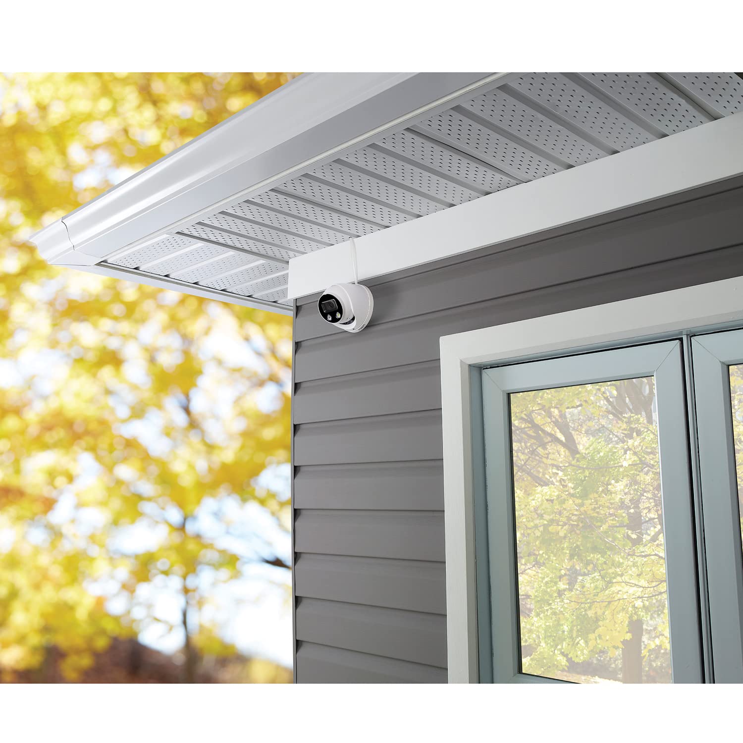 Lorex E893DD-E Indoor/Outdoor 4K Ultra HD Smart Deterrence IP Dome Camera with Smart Motion Detection Plus, 150ft Night Vision, CNV, 2.8mm, F2.0, IP67, Audio, White, Camera Only (M.Refurbished)